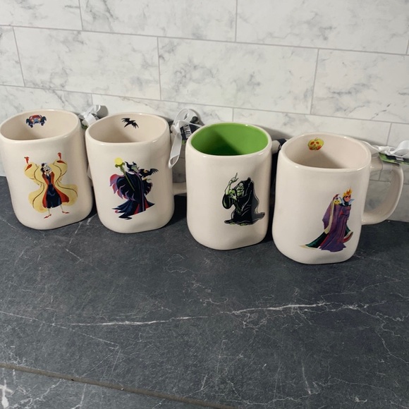 Rae Dunn | Dining | Rae Dunn Set Of 4 Disney Villains Mugs Double Sided ...